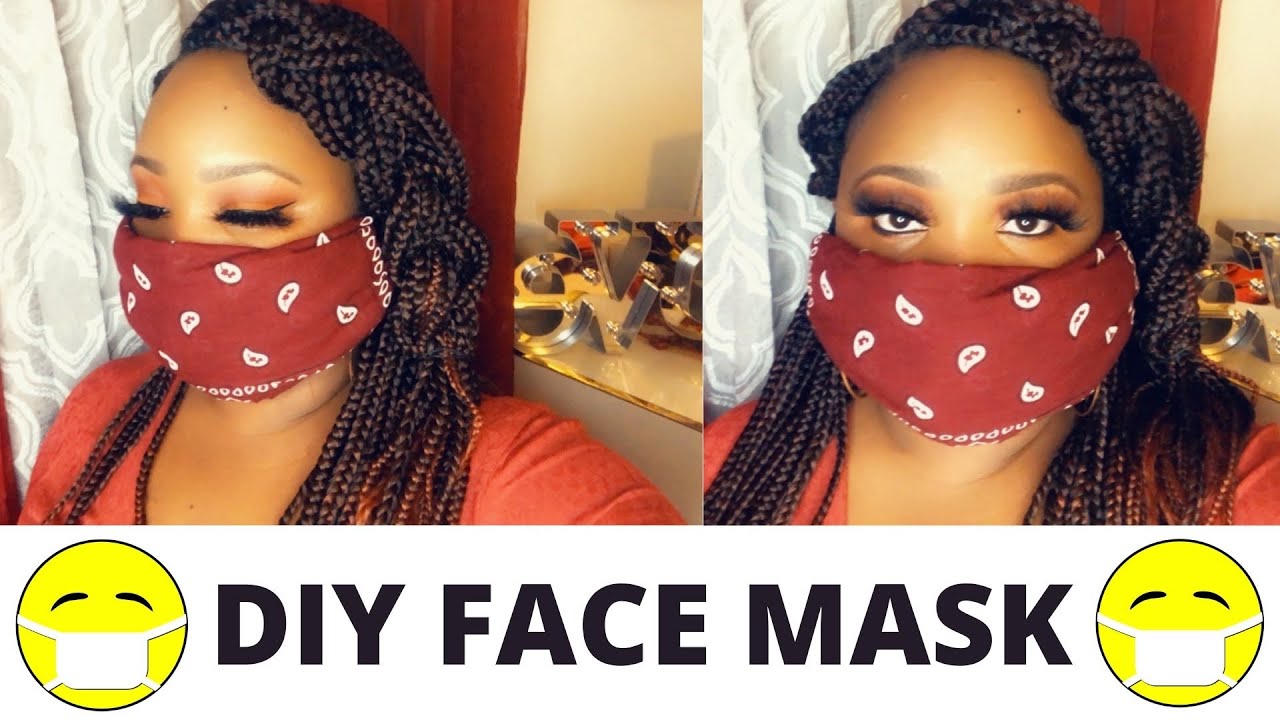 😷How to make a face mask at home using a bandana & hair ties 😷 | Glow ...