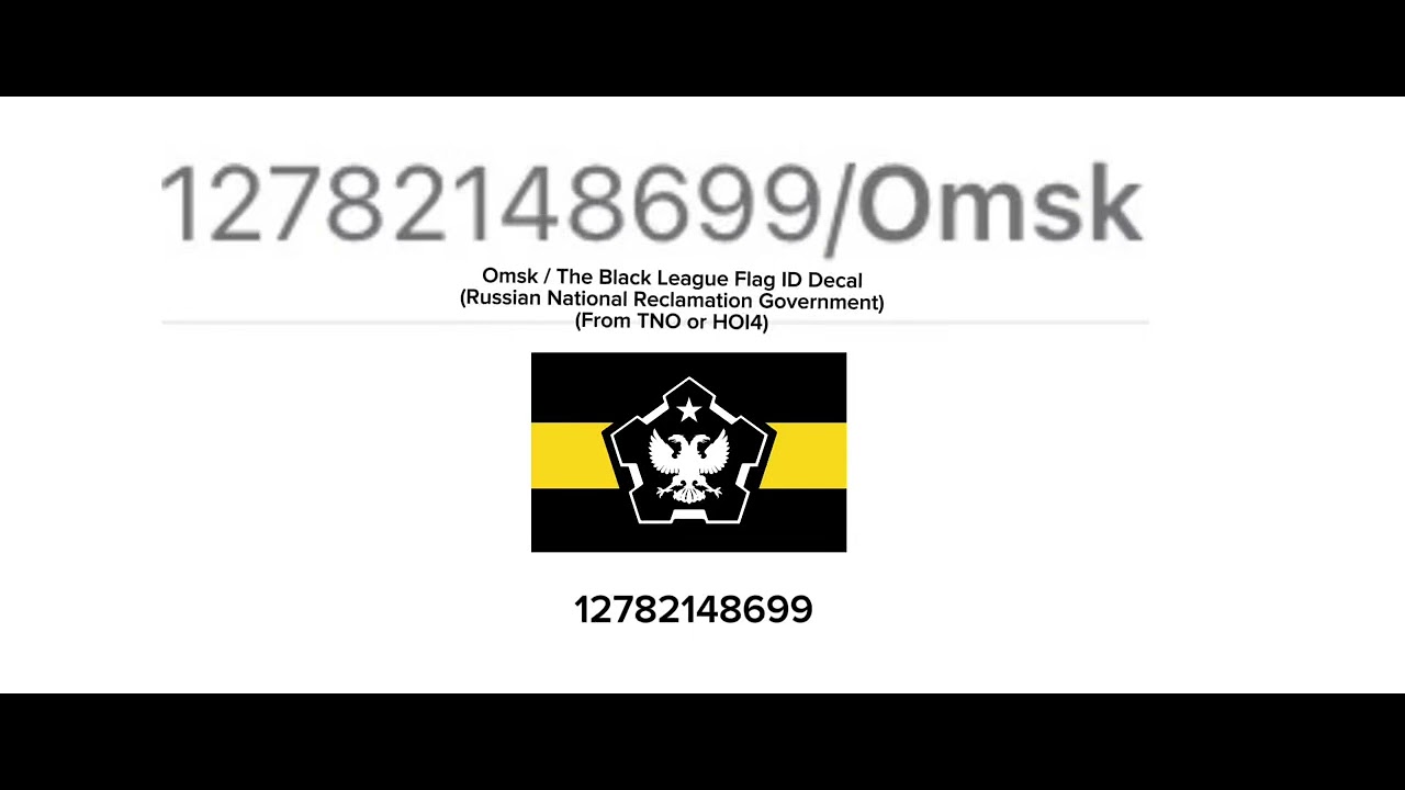 Omsk / The Black League TNO or HOI4 Roblox Flag ID Decal - YouTube