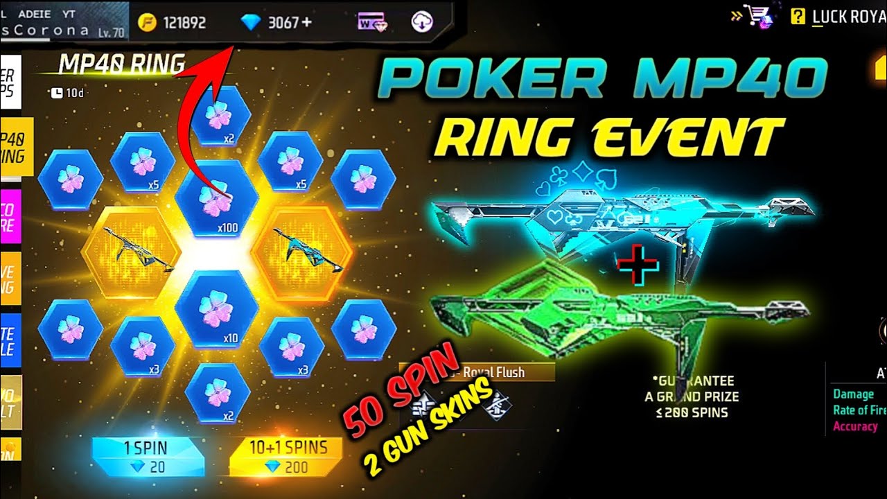 FREE FIRE POKER MP40 RING EVENT || FREE FIRE NEW EVENT- FREE FIRE INDIA ...