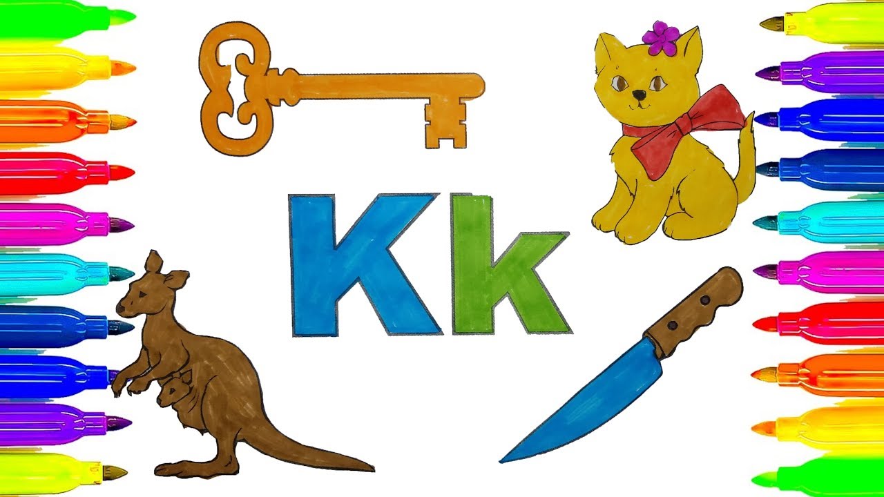 abc coloring page for kids🔸learn colors for children with colored ...