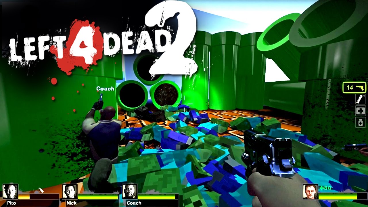 LEFT 4 DEAD 2 MINECRAFT MOD - LOCURA EN EL MAPA DE MARIO!!! - Gameplay ...