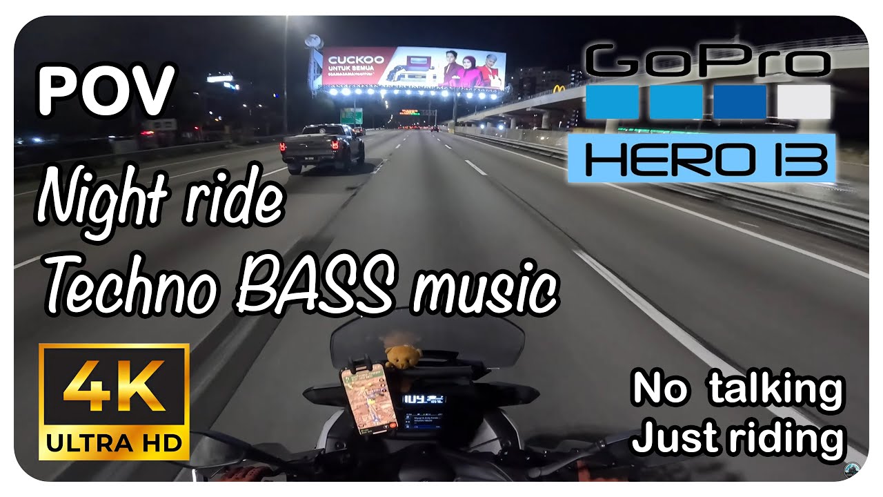 [4k] GoPro Hero 13 // POV Xmax V2 // Night ride. Techno Bass music ...