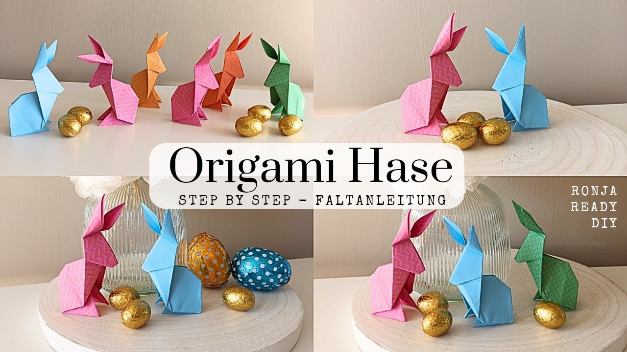 Süße Origami Hasen aus Papier falten 🐇 | Einfache Anleitung | DIY Deko ...