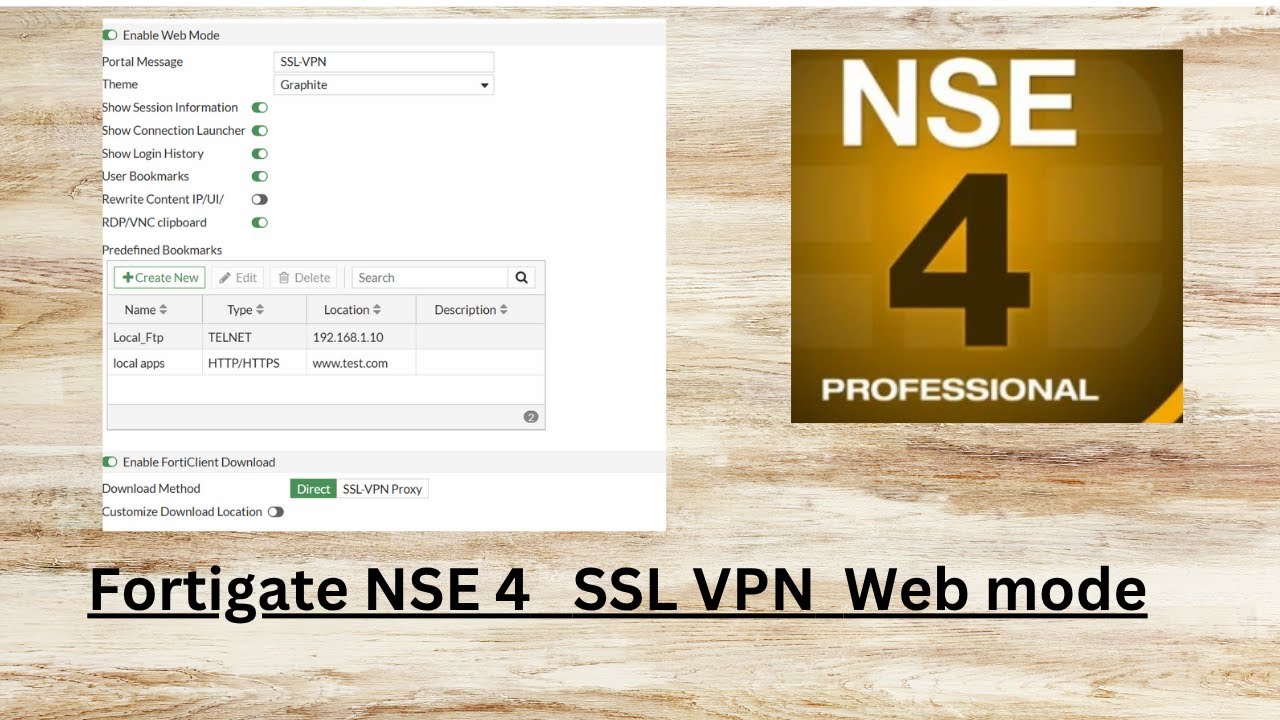 NSE 4 SSL VPN Web Mode - YouTube