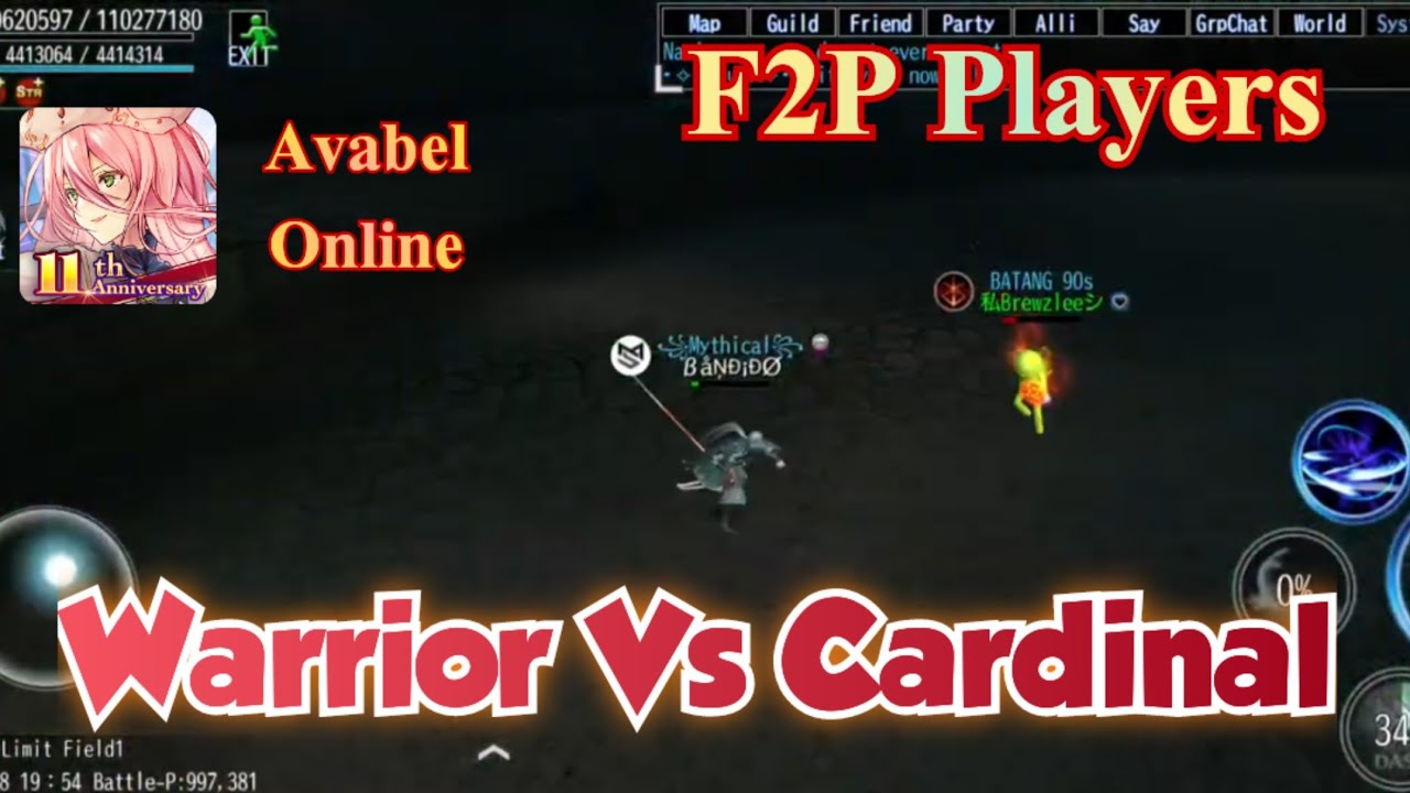 (Warrior vs Cardinal) f2p friendly fight / Avabel Online 2024 - YouTube