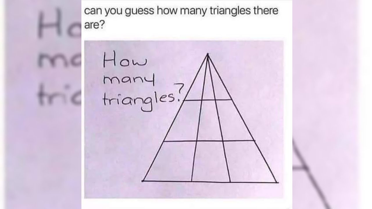 How many triangles puzzle.. - YouTube