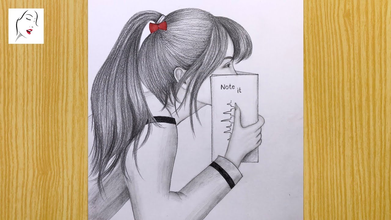 Girl Studying Sketch