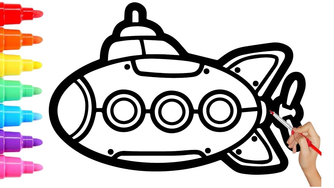 submarines Drawing, Painting and Coloring for Kids, Toddlers_Coloring ...