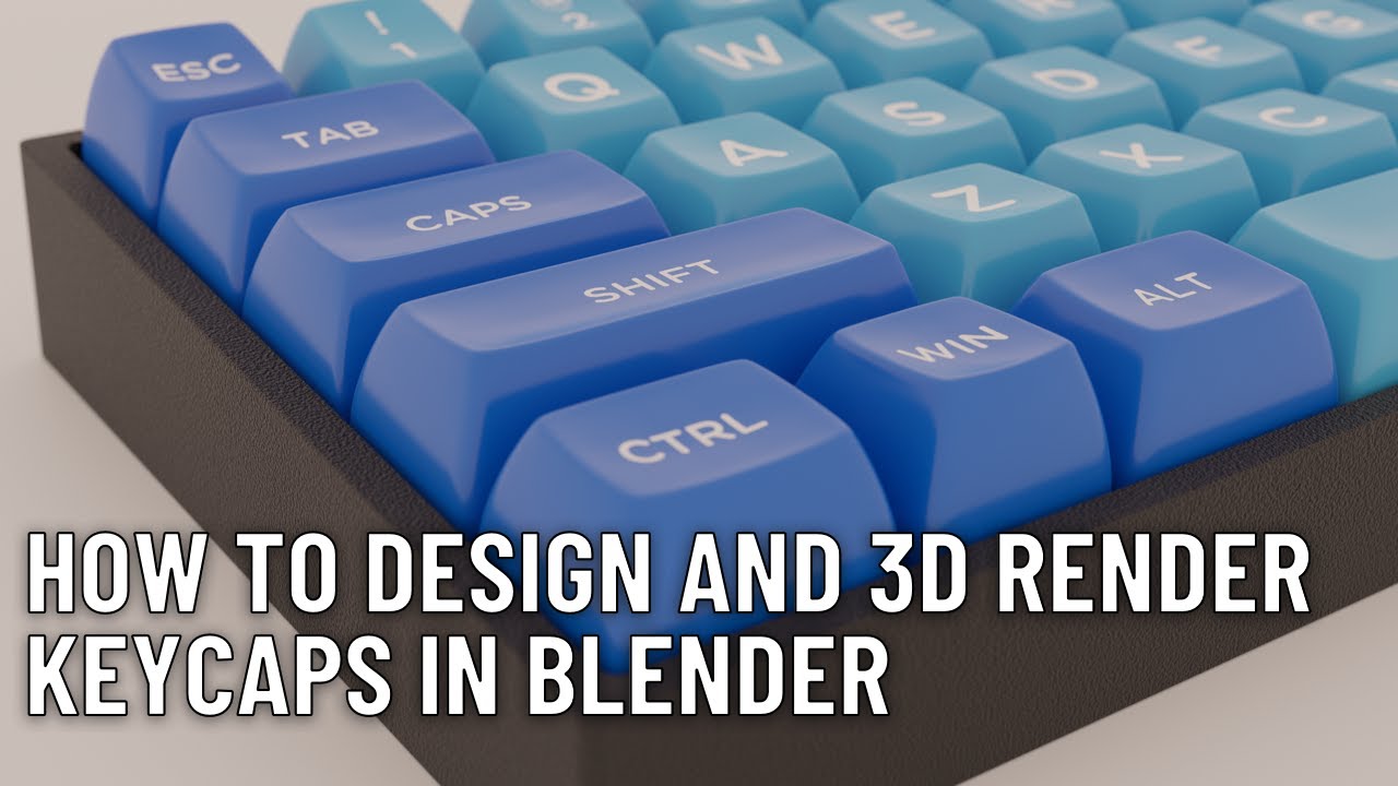 How to design and 3D render keycaps in Blender - YouTube
