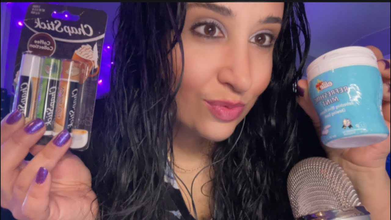 ASMR GUM Chewing & Crackling/Lip Smacking & Kissing/ Chapstick (coffee ...