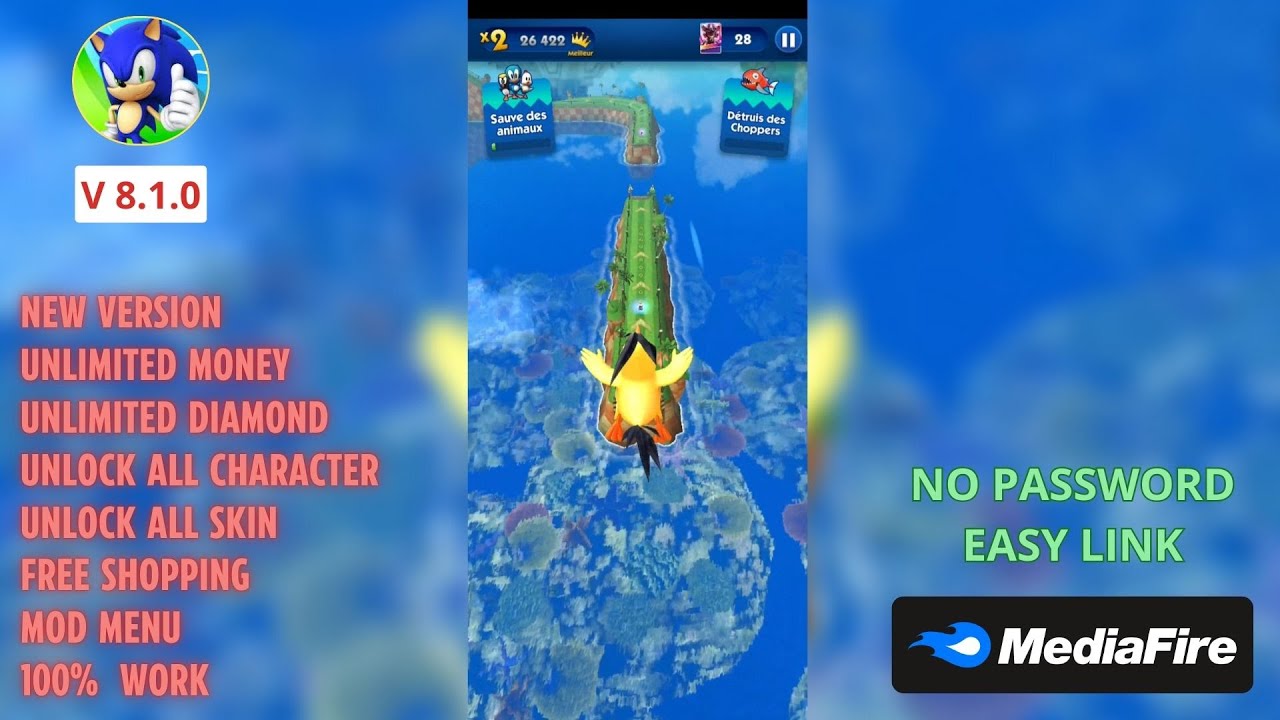Sonic Dash Mod Menu V8.2.0 Latest 2024 All Character Unlocked ...