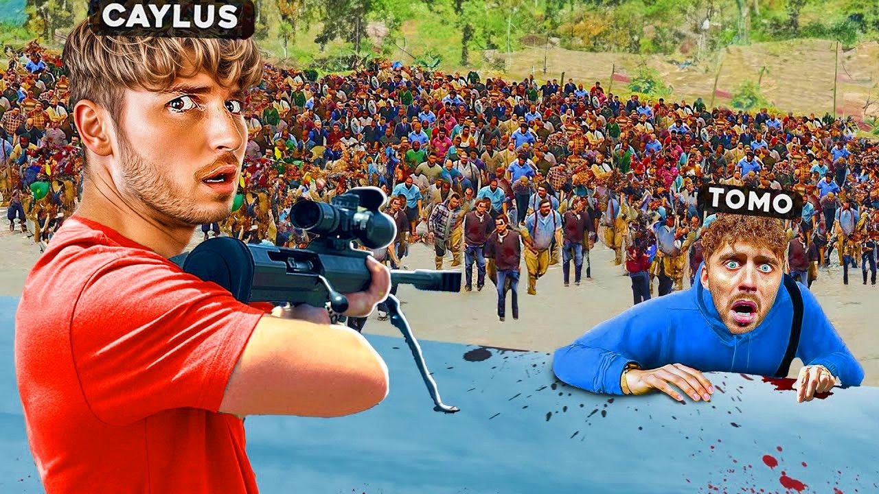 ESCAPING Huge ZOMBIE HOARD in GTA 5.. - YouTube