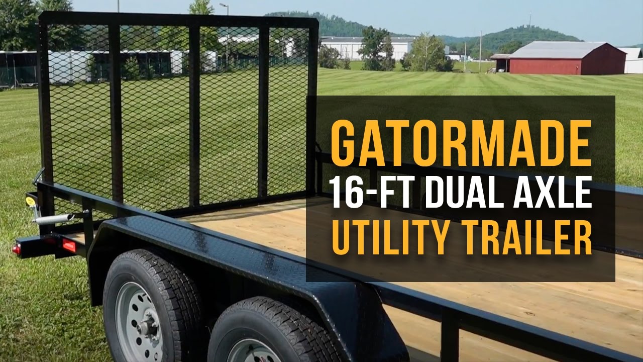 Gatormade 16Ft Dual Axle Utility Trailer - YouTube