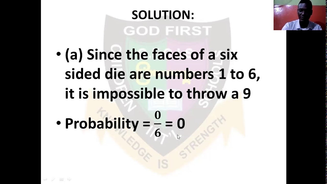 GOD FIRST COLLEGE: MATHEMATICS PROBABILITY SS2 WEEK 8 - YouTube