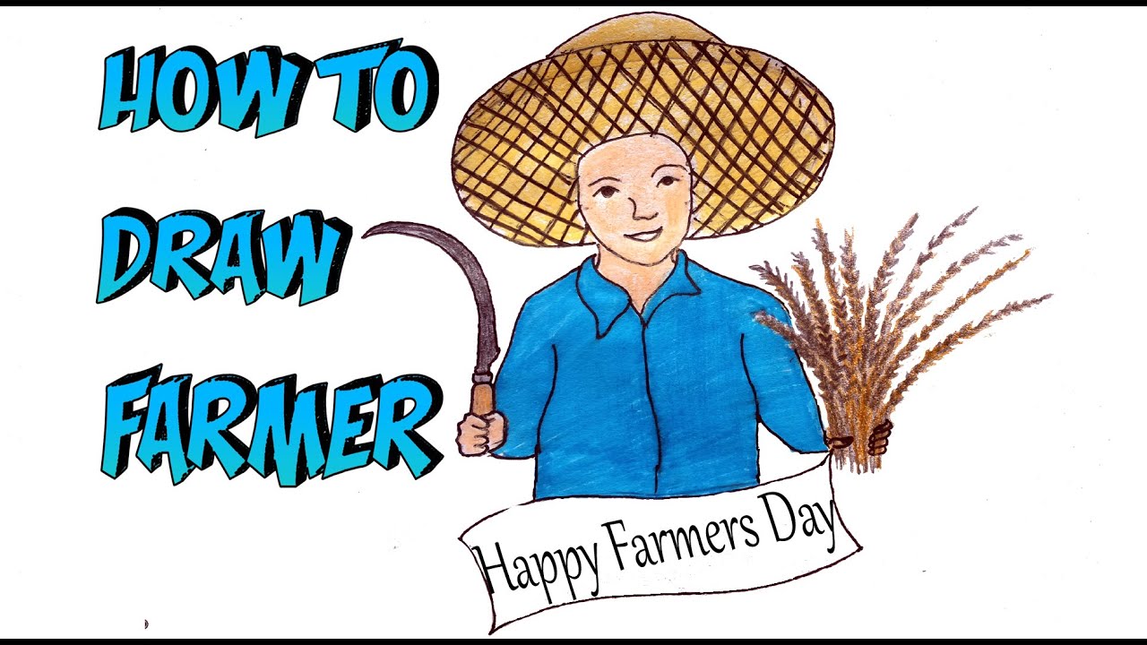 How to Draw a Farmer Step by Step Easy 👨‍🌾 Farmer Drawing Easy Method ...