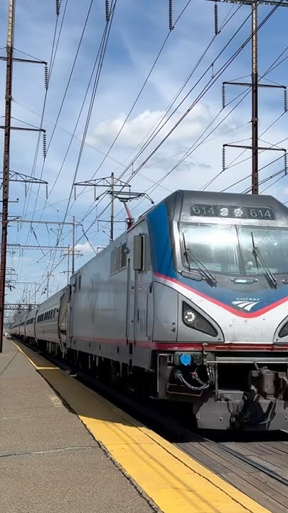Amtrak 614 leads Amtrak 131 at Jersey Ave NJ with a great Hornshow 4/22/2025 - YouTube