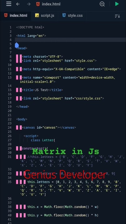 🤩Matrix in html and js #shorts #youtubeshorts #coding #html #css #programming - YouTube