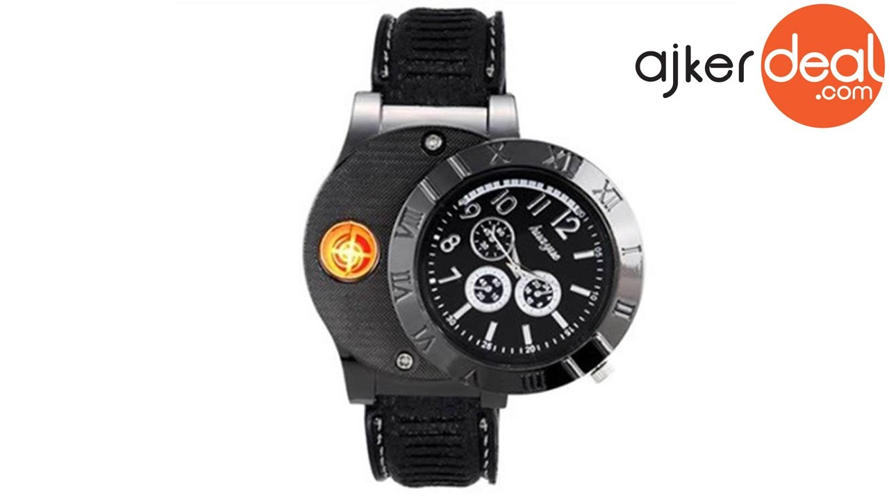 USB rechargeable electronic lighter watch in Bangladesh - YouTube
