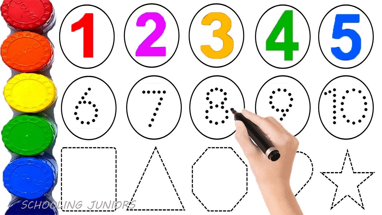 Numbers for kids | Numbers Counting 1 to 100, Learn to count, 2d shapes ...