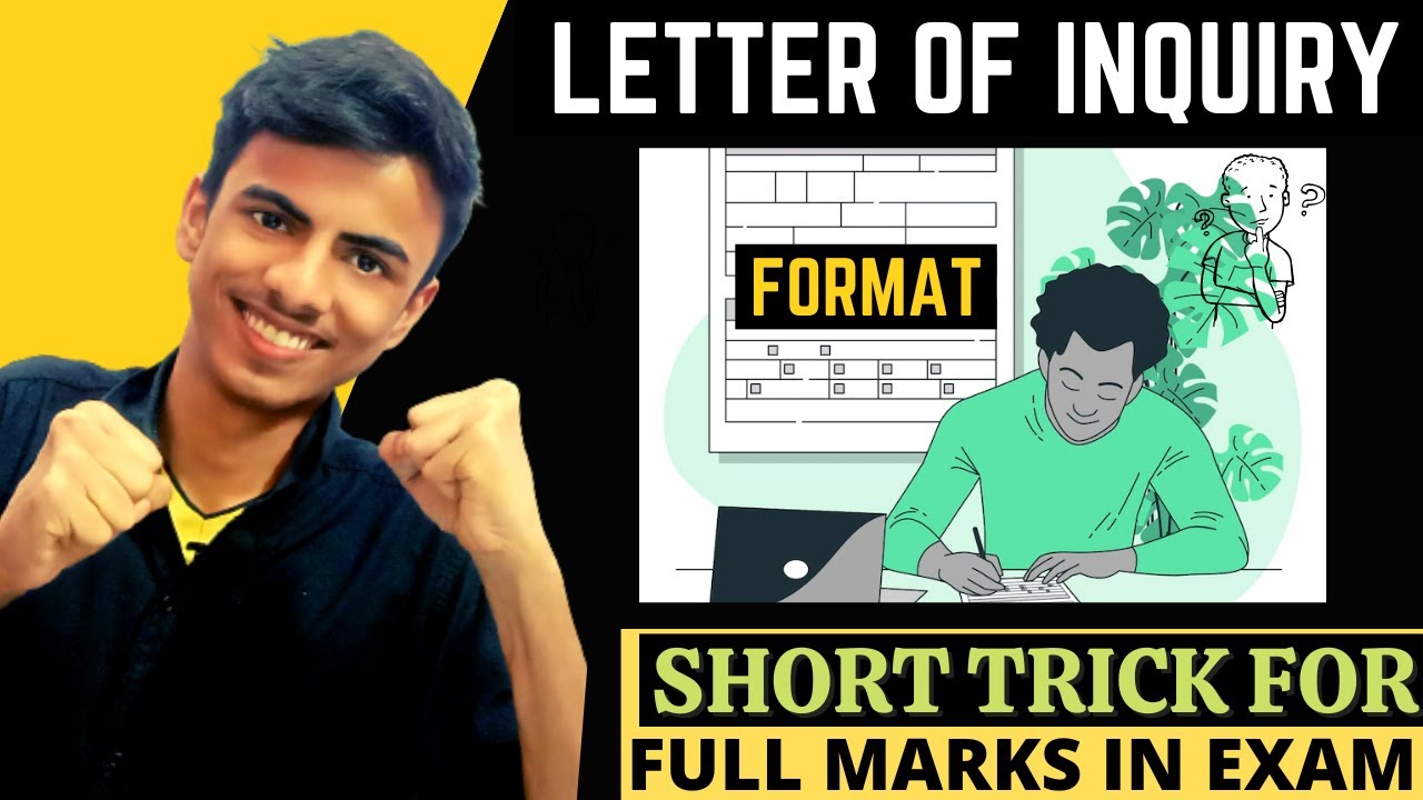 Letter of inquiry trick| Inquiry Letter format| class 10,class 9 ...