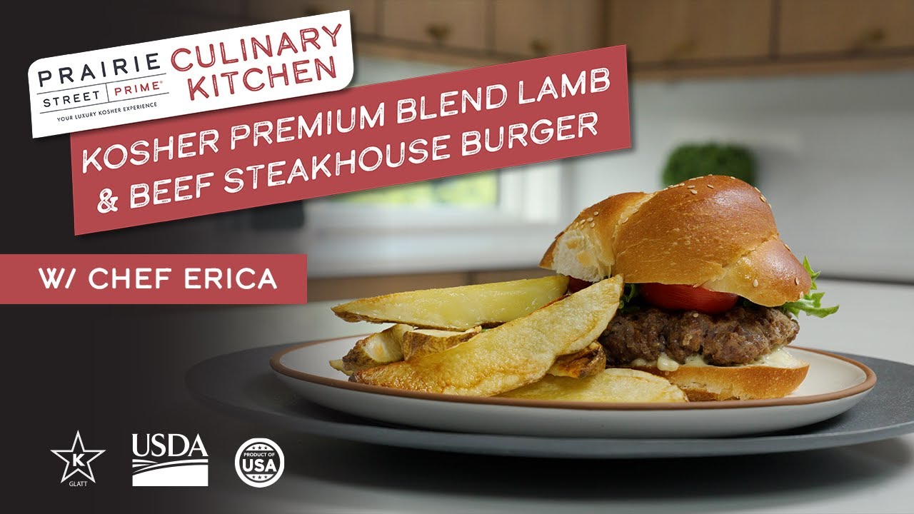 Kosher Premium Blend Lamb and Beef Steakhouse Burger - YouTube