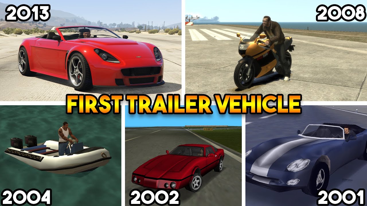 FIRST PLAYER VEHICLE FROM EVERY GTA TRAILER - YouTube