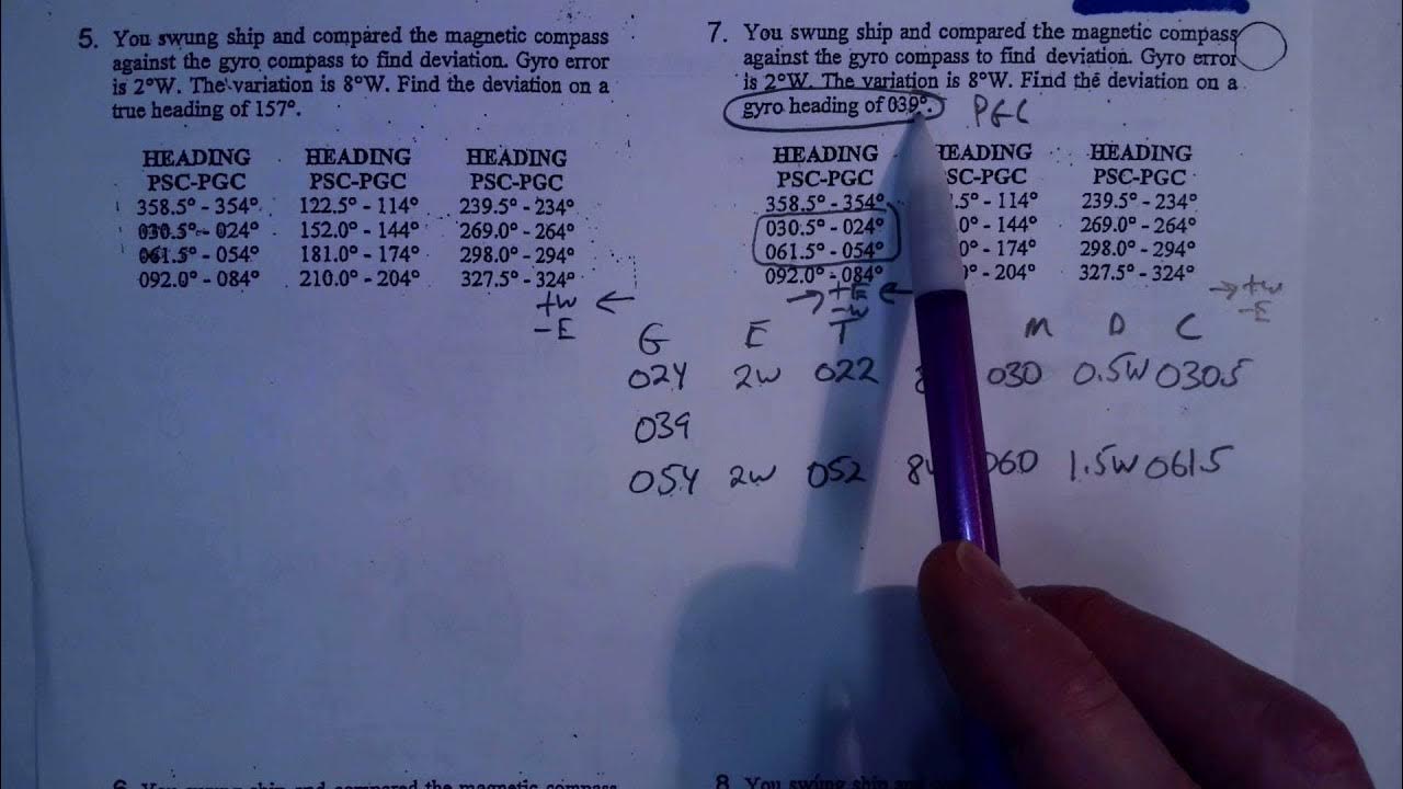 Calculate Deviation Given a Gyro Heading - YouTube