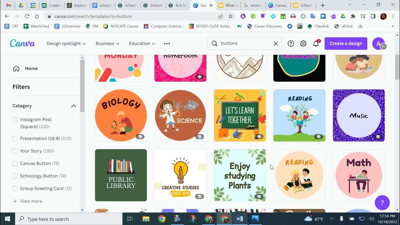Finding Creating Buttons for Schoology Pages - YouTube