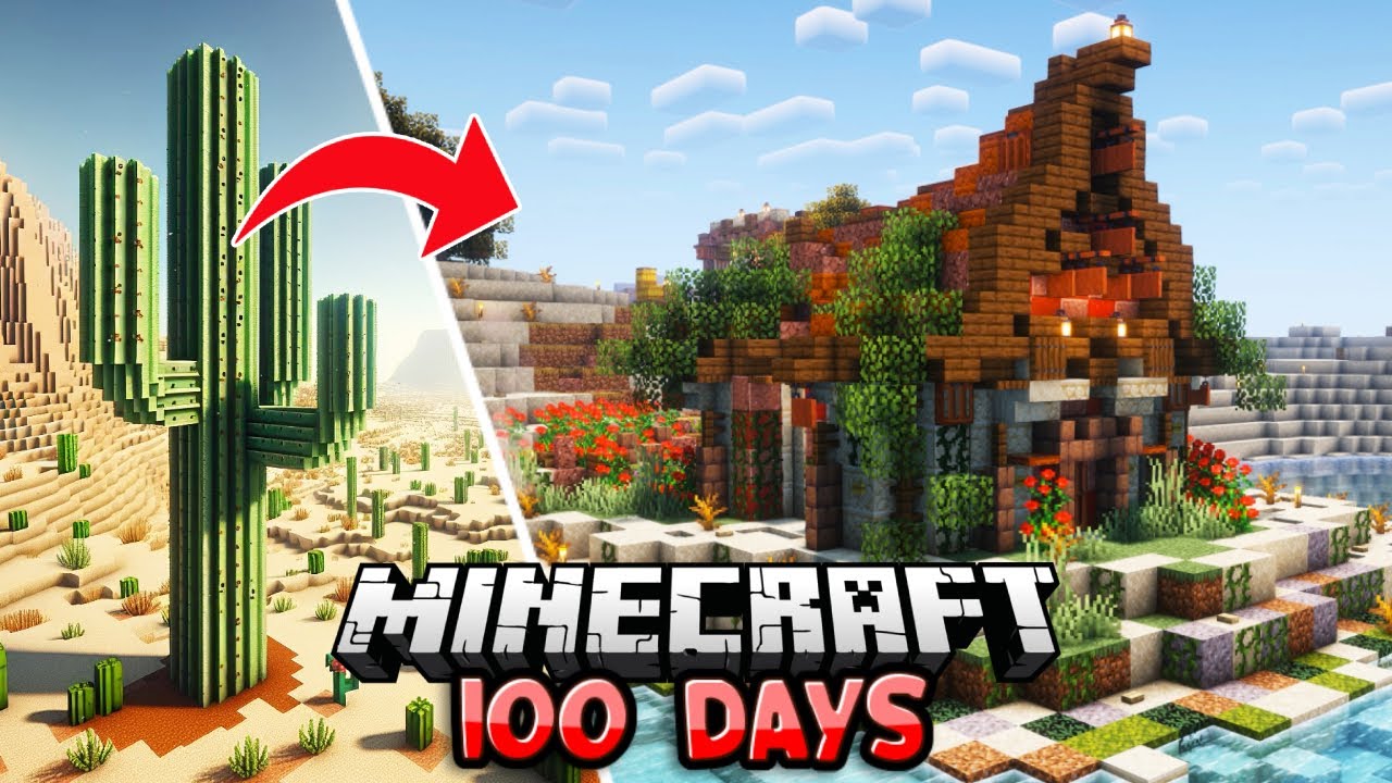 100 Days in Minecraft's DESERT - YouTube