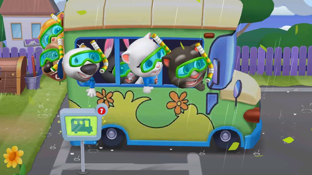 KUCING TOM,ANGELA,GINGER NAIK BUS PAKAI BAJU RENANG | KARTUN ANAK ...
