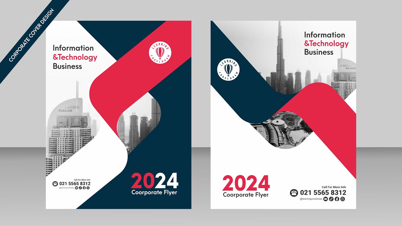 EASY & SIMPLE DESIGN CORPORATE COVER BOOK WIRH COREL DRAW - YouTube