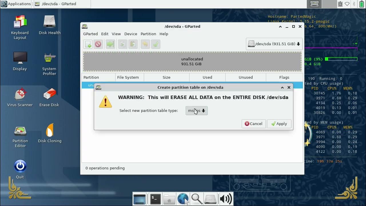 Managing Partitions with Gparted on 1TB Storage in Parted Magic - YouTube