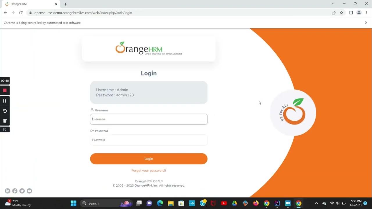OrangeHRM Test cases using Selenium Tested By Mahbubul Kabir - YouTube