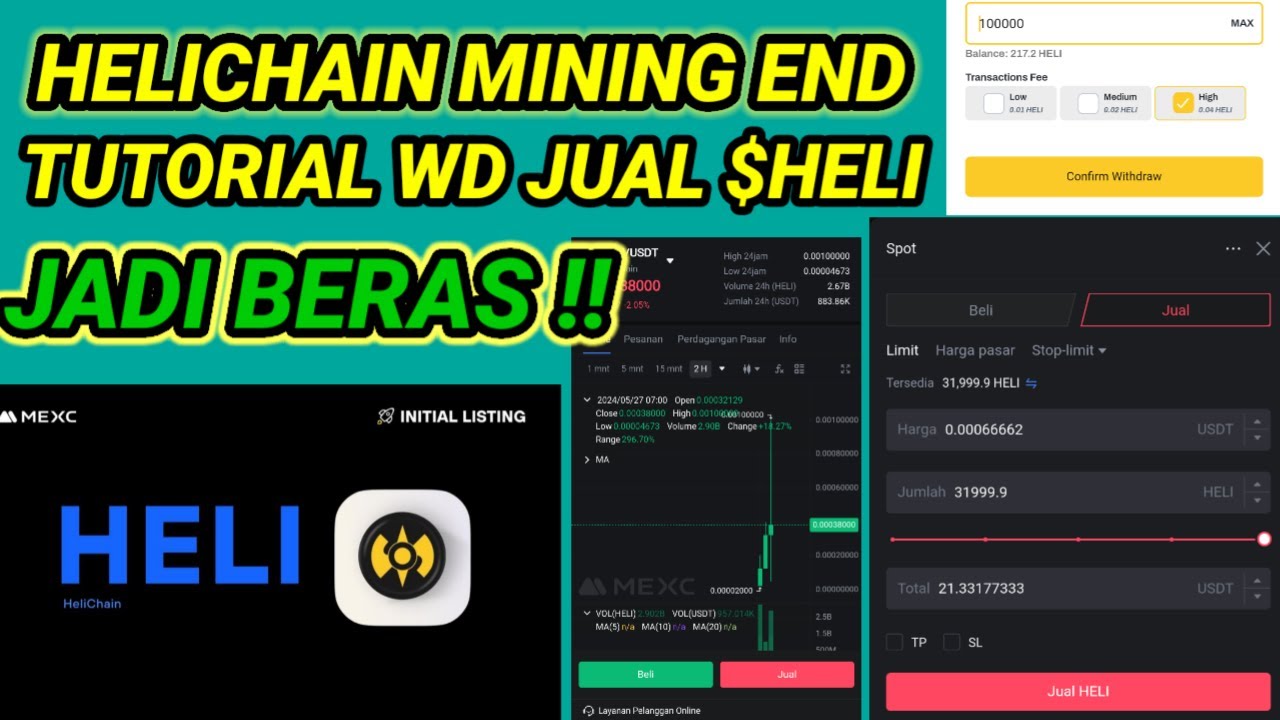 HELICHAIN MINING END TUTORIAL WIDRAW KE ECHANGE SAMPAI JADI BERAS ...