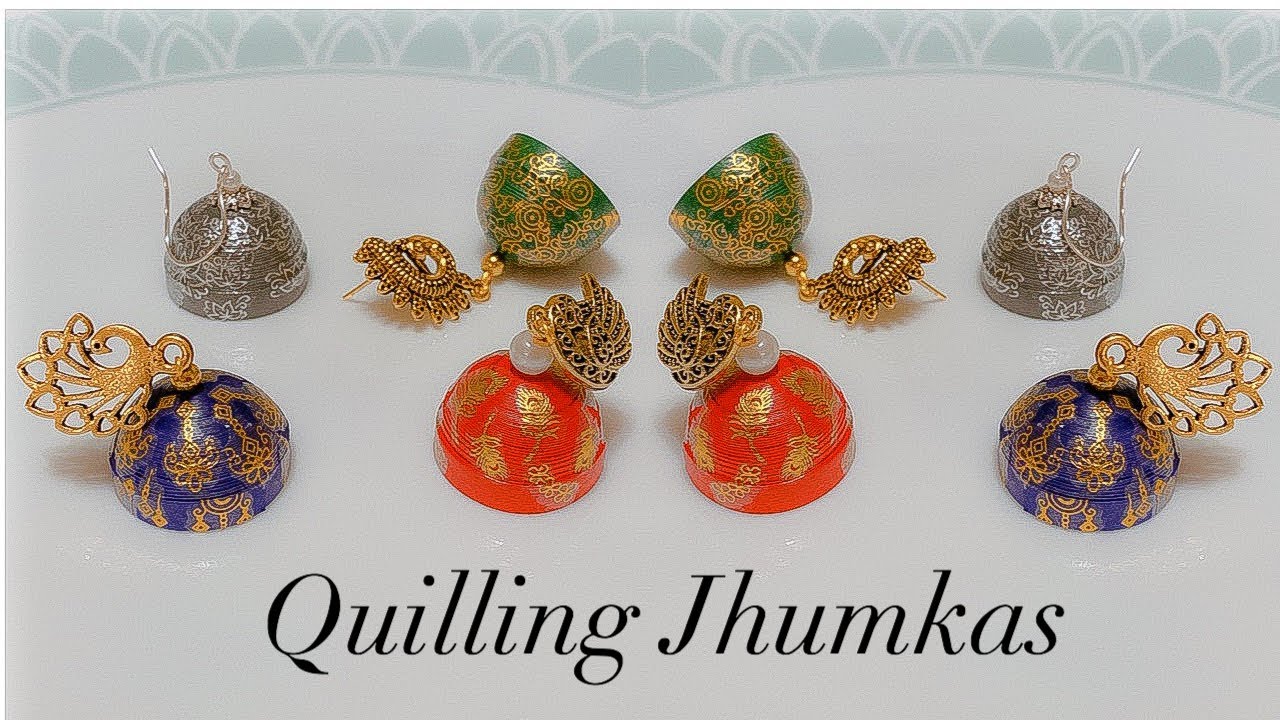 Make Unique Paper Jhumkas/Beautiful paper Jhumkas making using Simple ...