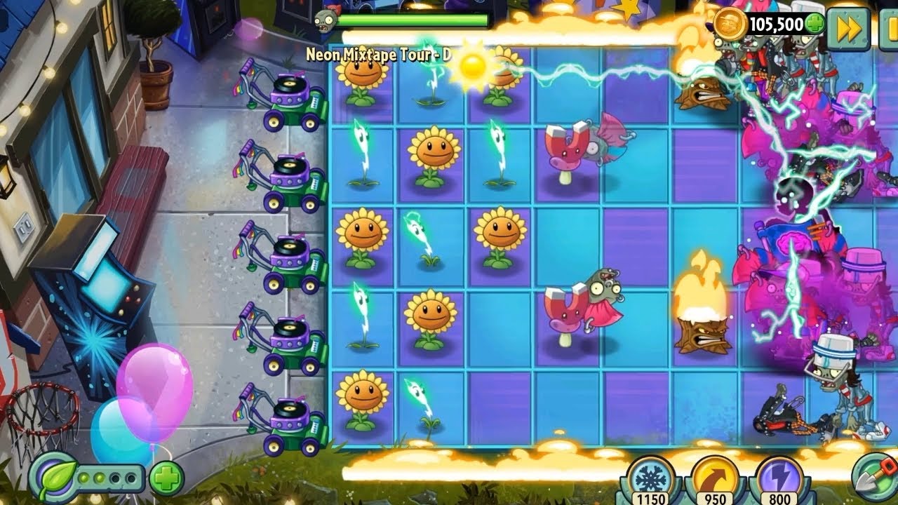 NEON MIXTAPE TOUR (DAY 18) | PLANTS VS ZOMBIES 2 | PVZ 2 | JANES GAMES ...