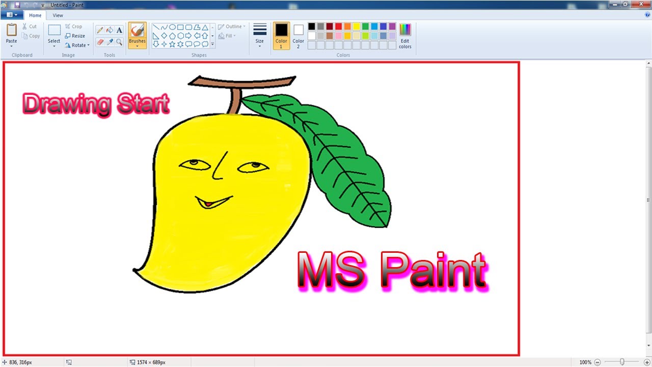 Mango Drawing |How to Draw A Mango |Fruit Drawing |How to Drawing Mango ...