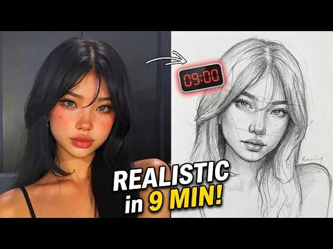 Draw a REALISTIC FACE in 9 Minutes with the LOOMIS METHOD!!