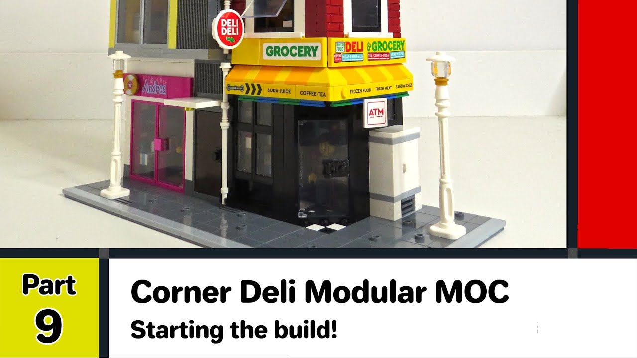 How to design and build a LEGO MOC: Corner Deli Modular | Part 9 ...