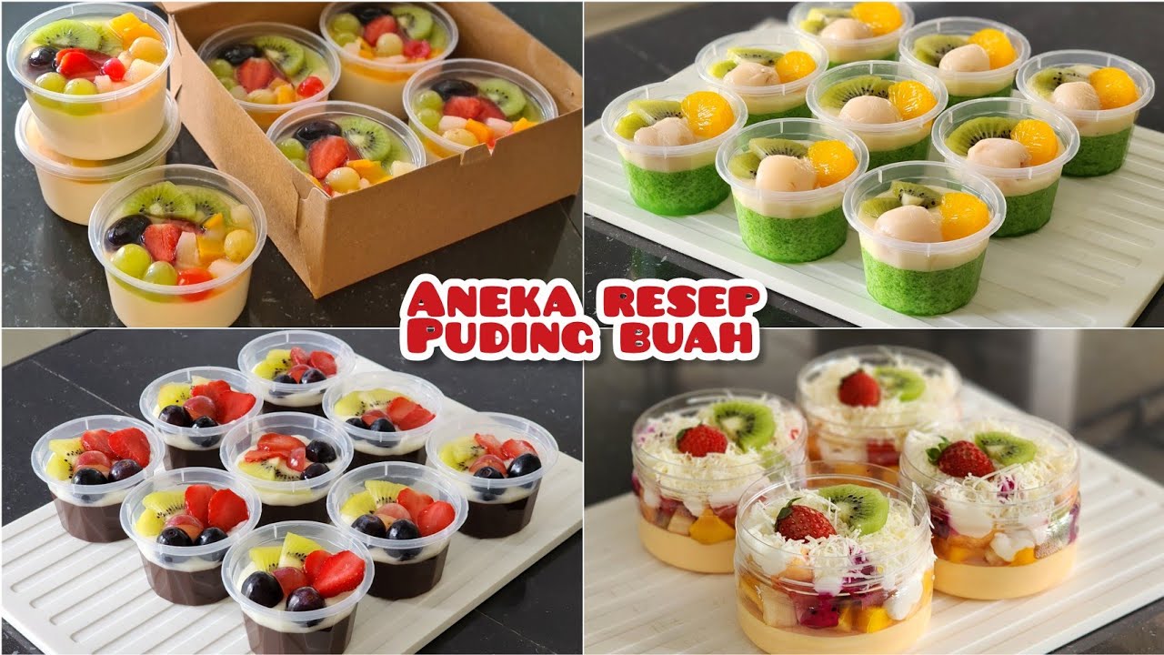 4 kreasi puding cup topping buah yang mudah dan enak. Bisa buat ide ...