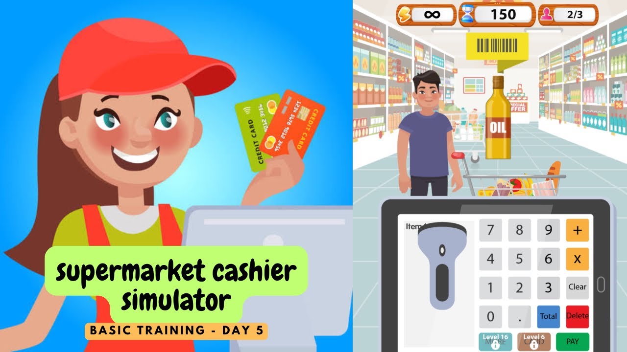 Supermarket Cashier Simulator | Basic Training - Day 5 | #5 - YouTube