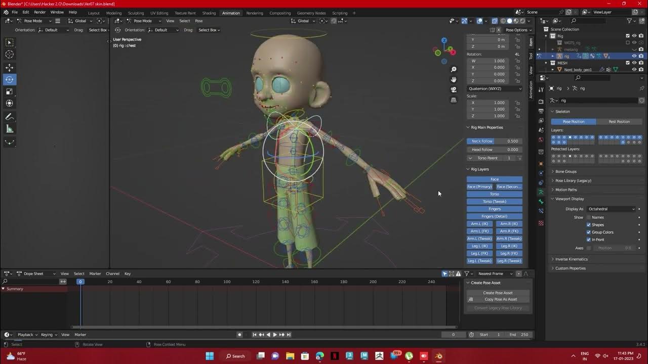 Blender character rig - YouTube