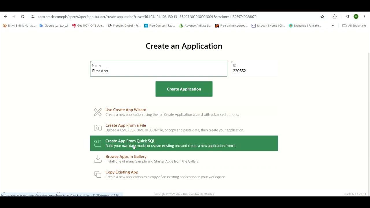Create A New Application Oracle Apex Youtube