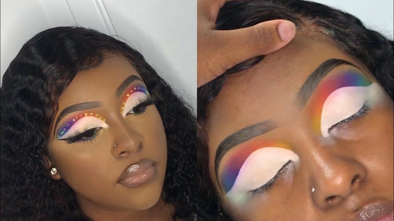 Crystal Rainbow Cut Crease | Client Makeup Tutorial - YouTube