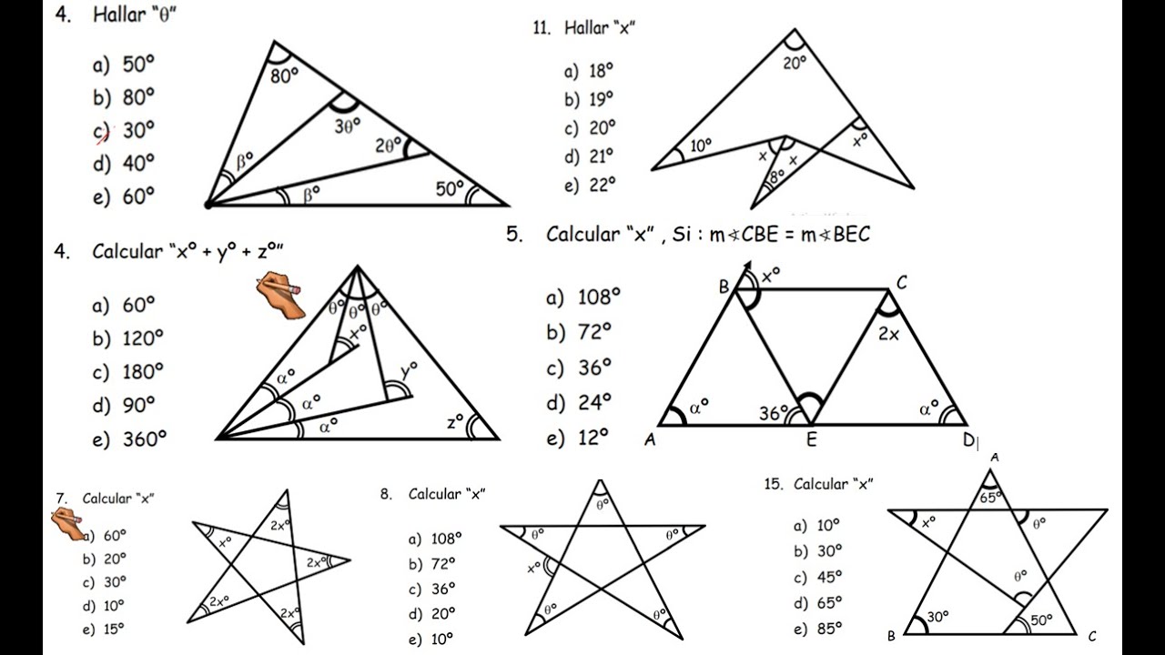 Propiedad del Angulo Exterior de un triangulo/Propiedad del Boomerang ...