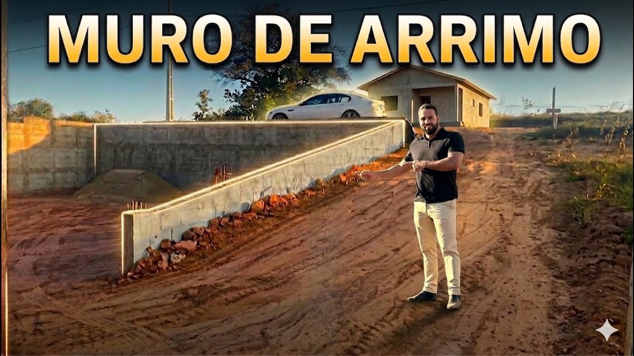 Terreno declive - Exemplo de construção com laje e muro de arrimo ...