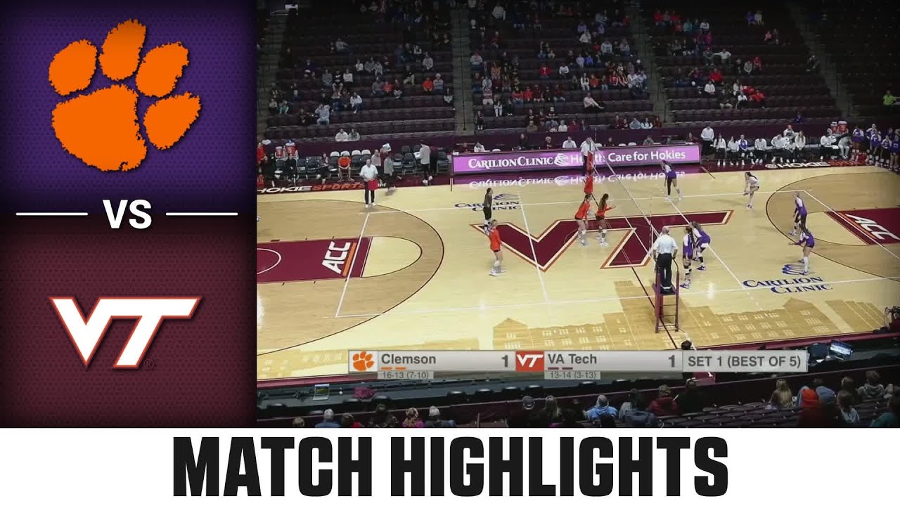 Clemson vs. Virginia Tech ACC Volleyball Highlights (2023) - YouTube