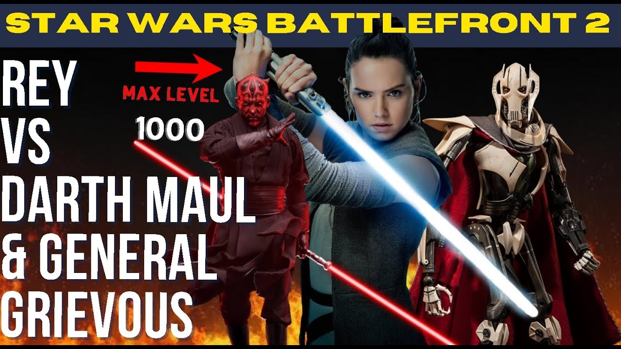 🔴 Star Wars Battlefront 2 - 1 vs 2 | Rey vs Darth Maul and General ...