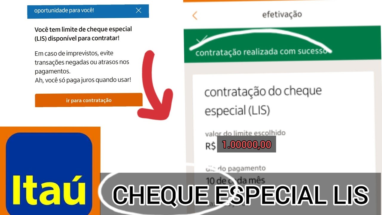 Itaú limite cheque especial LIS aprovado vale pena oque é - YouTube