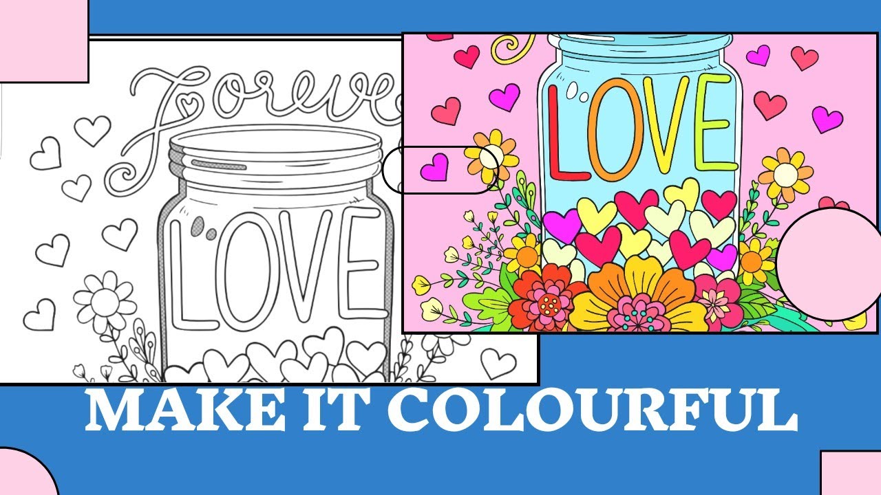 My hobby colouring | colourful love picture coloring - YouTube